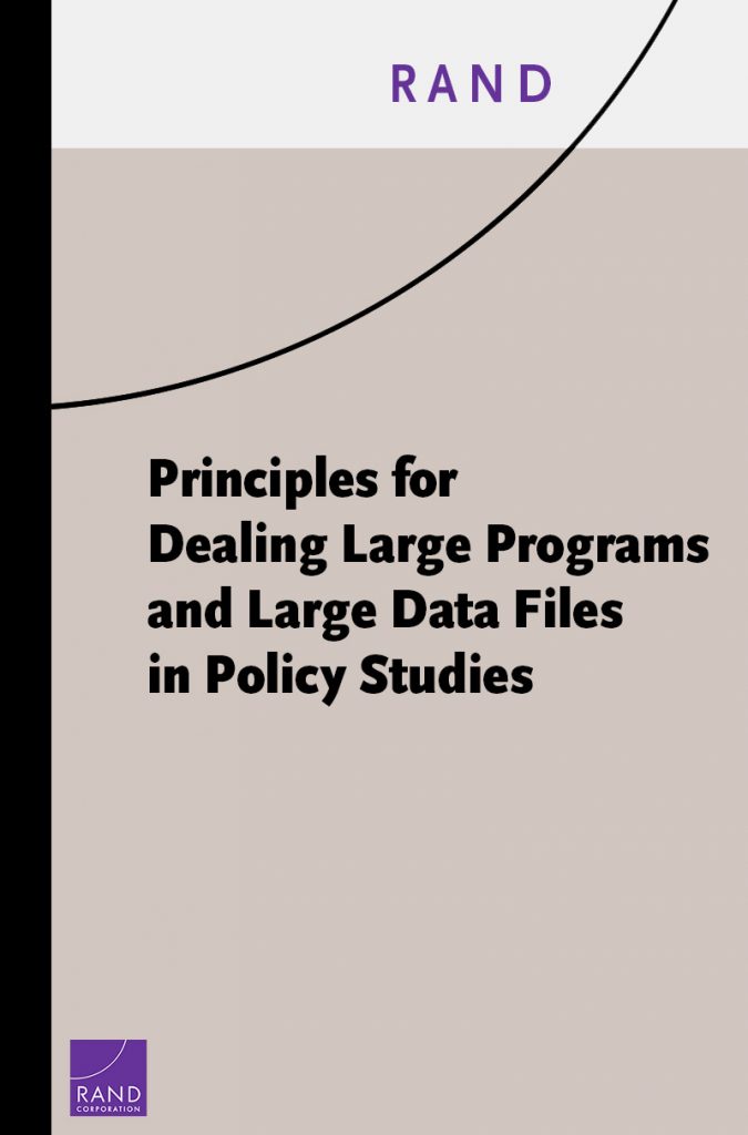 Principles for Dealing with Large Programs and Large Data Files in ...